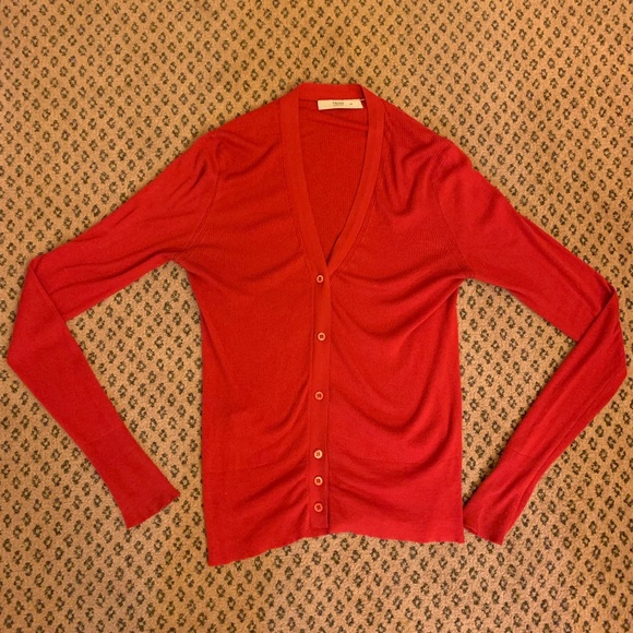 Prada | Sweaters | Lightweight Red Prada Cardigan | Poshmark
